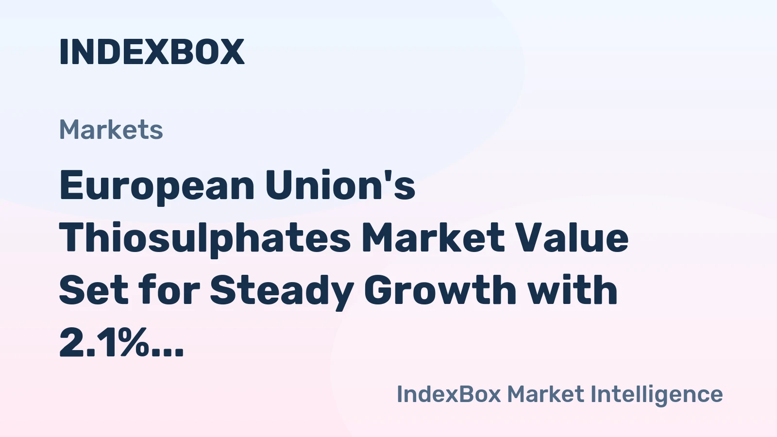 European Union's Thiosulphates Market Value Set for Steady Growth with 2.1% CAGR Through 2035