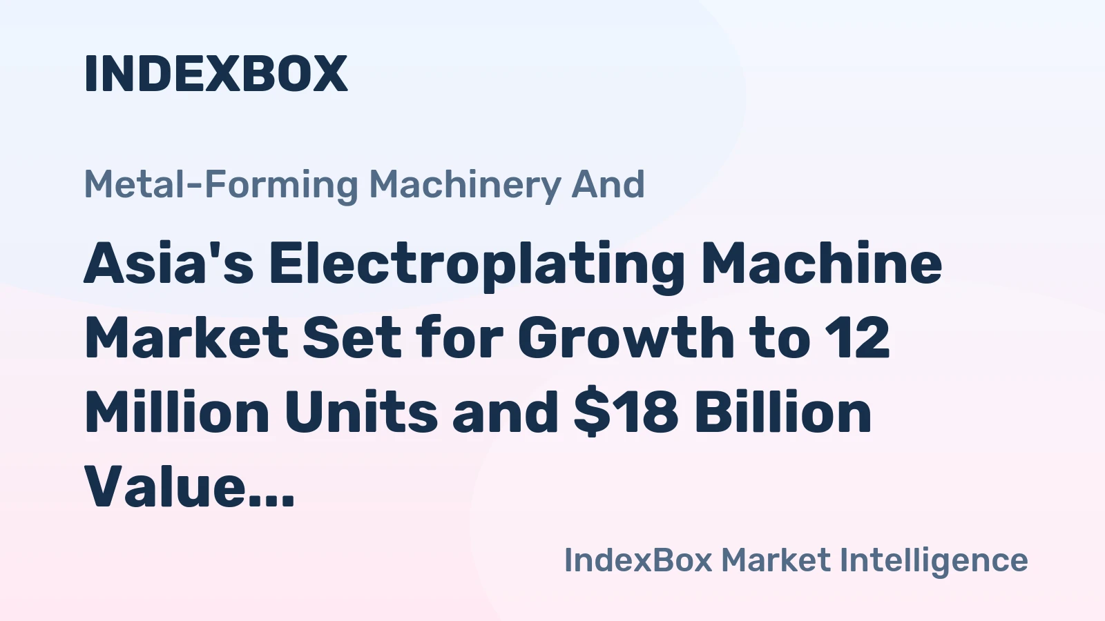 Asia's Electroplating Machine Market Set for Growth to 12 Million Units and $18 Billion Value