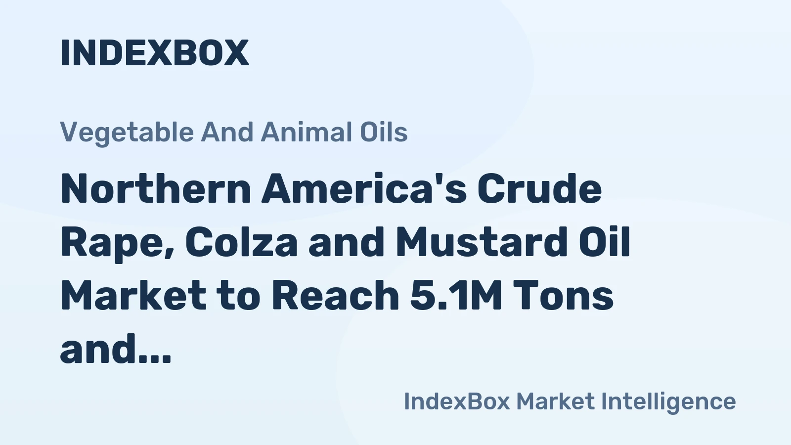Northern America's Crude Rape, Colza and Mustard Oil Market to Reach 5.1M Tons and $6.3B by 2035