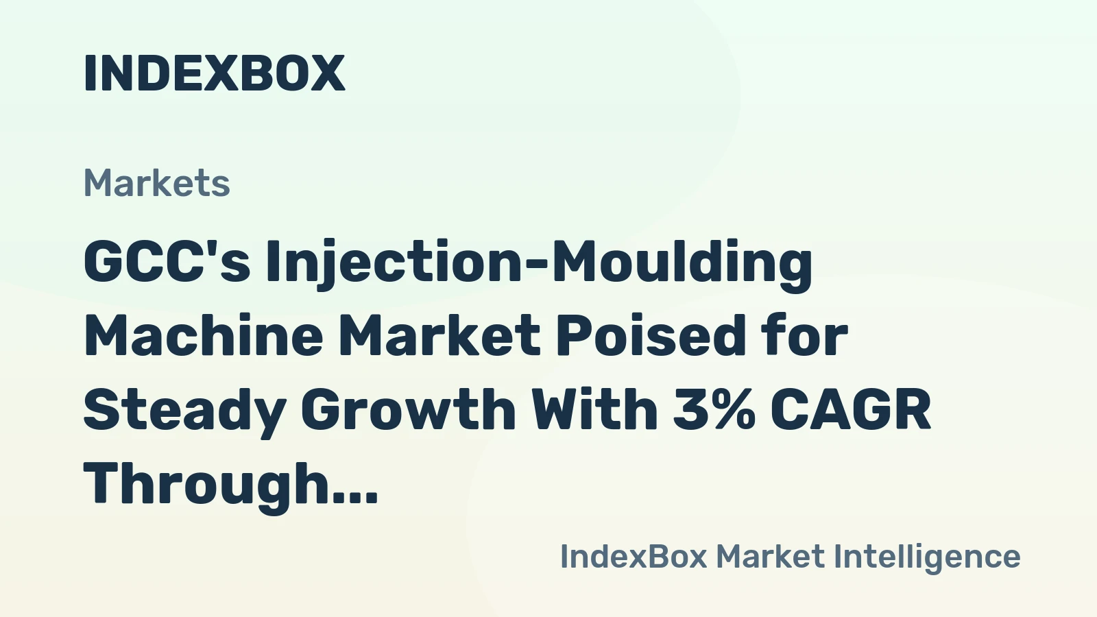 GCC's Injection-Moulding Machine Market Poised for Steady Growth With 3% CAGR Through 2035