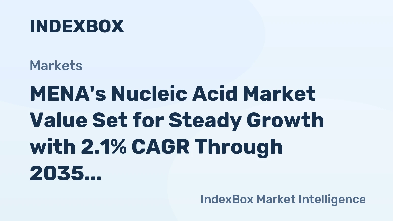 MENA's Nucleic Acid Market Value Set for Steady Growth with 2.1% CAGR Through 2035