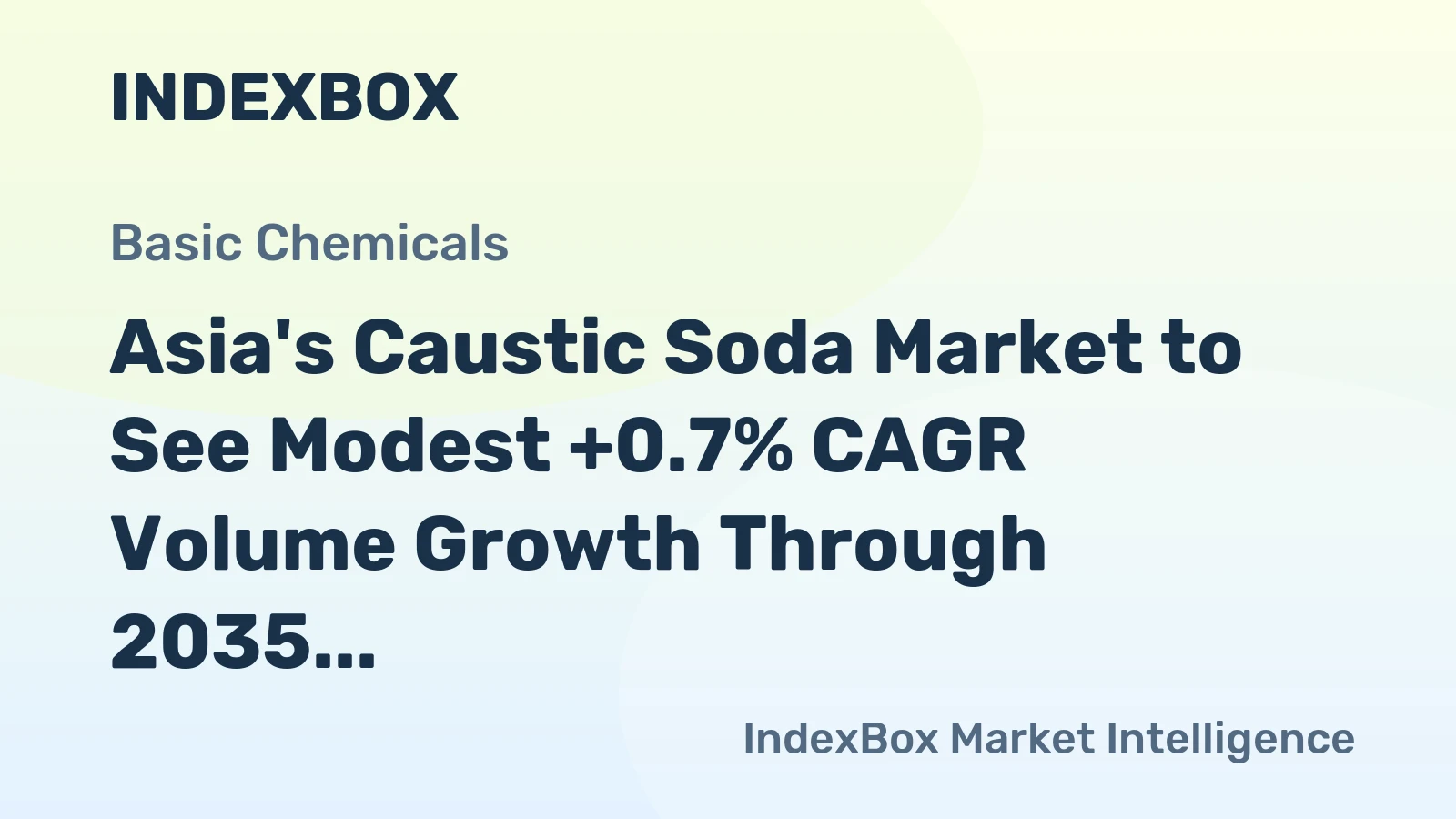 Asia's Caustic Soda Market to See Modest +0.7% CAGR Volume Growth Through 2035