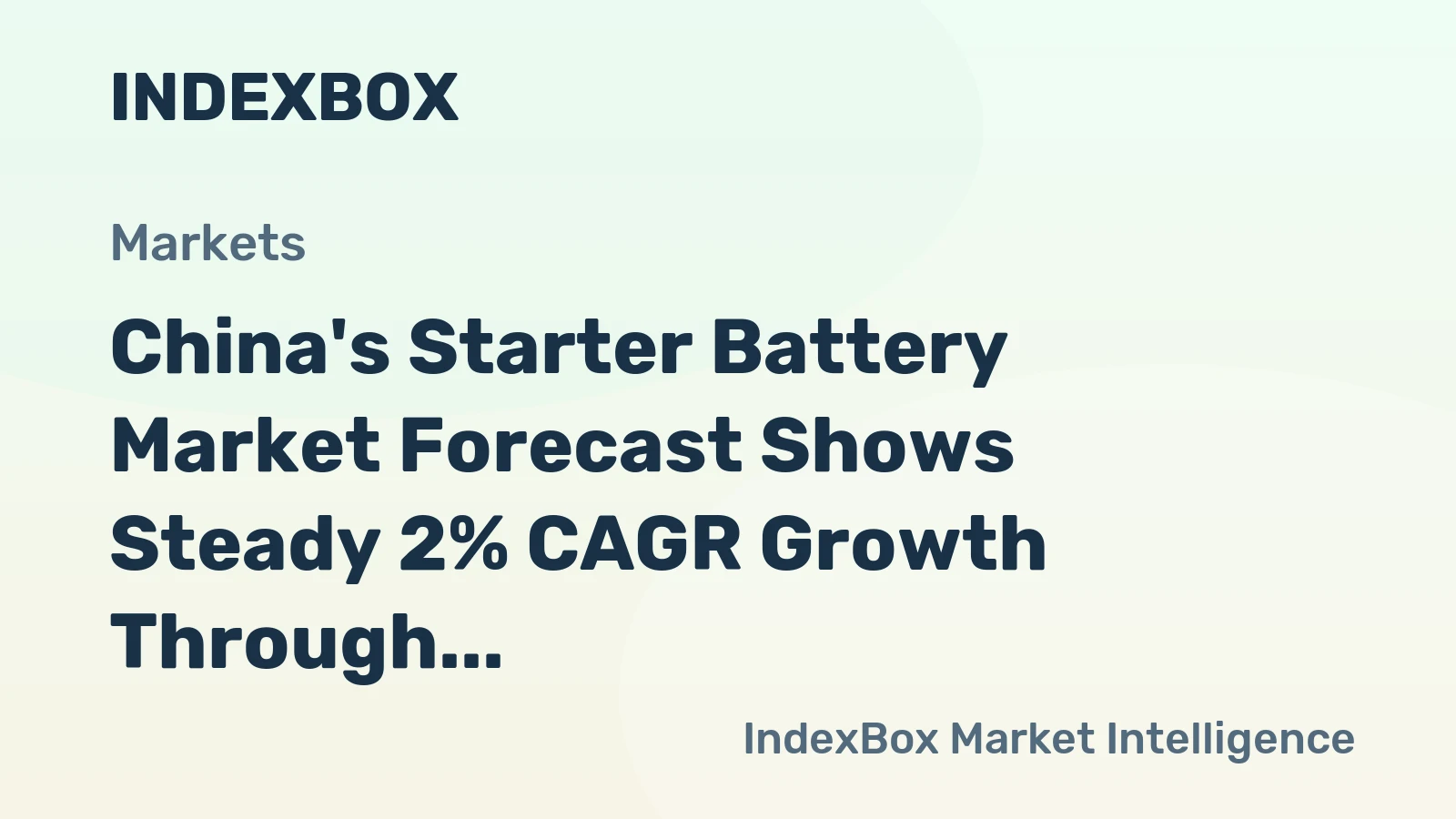 China's Starter Battery Market Forecast Shows Steady 2% CAGR Growth Through 2035
