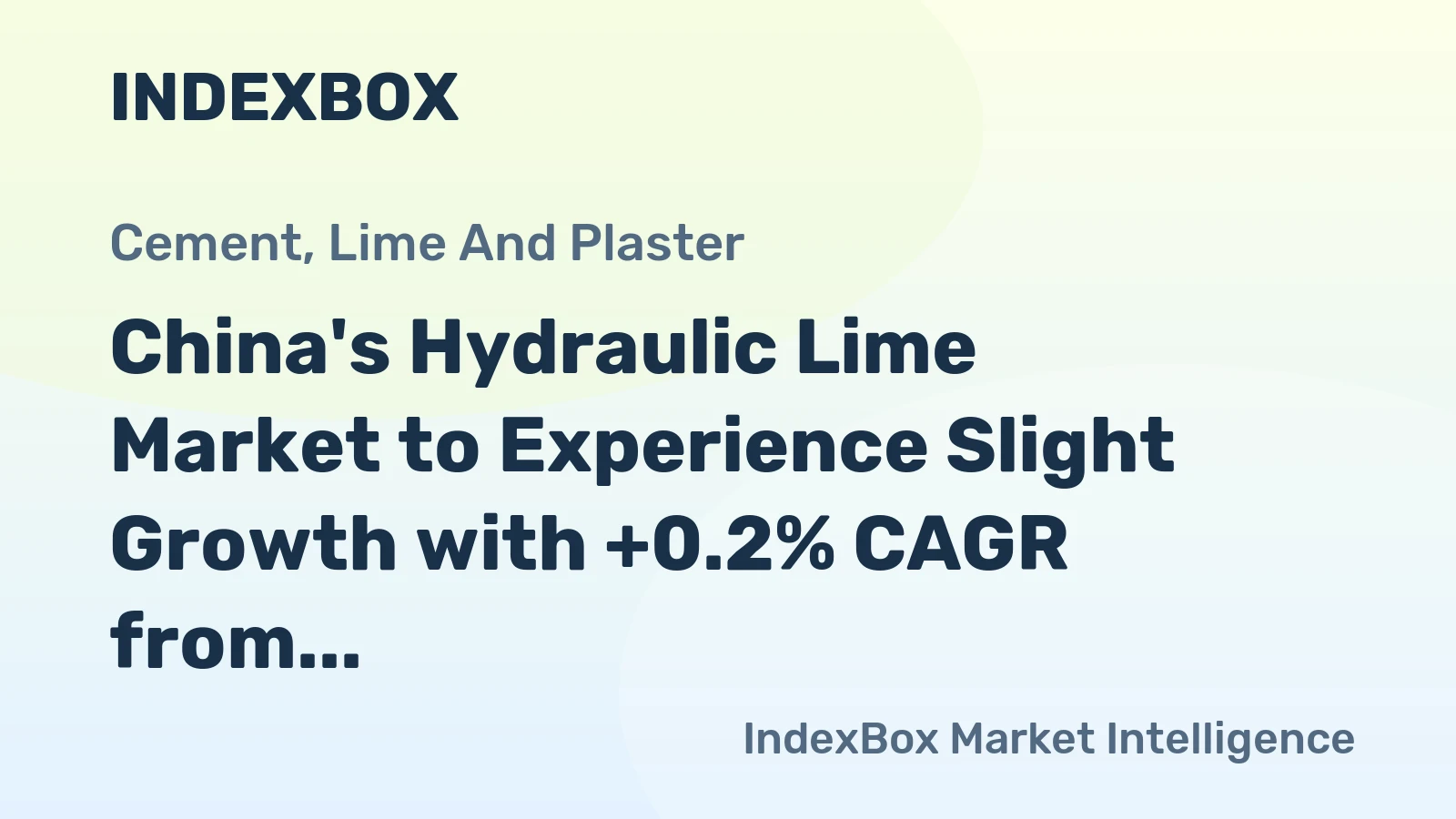 China's Hydraulic Lime Market to Experience Slight Growth with +0.2% CAGR from 2024 to 2035