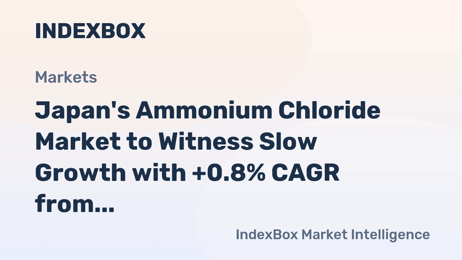 Japan's Ammonium Chloride Market to Witness Slow Growth with +0.8% CAGR from 2024-2035