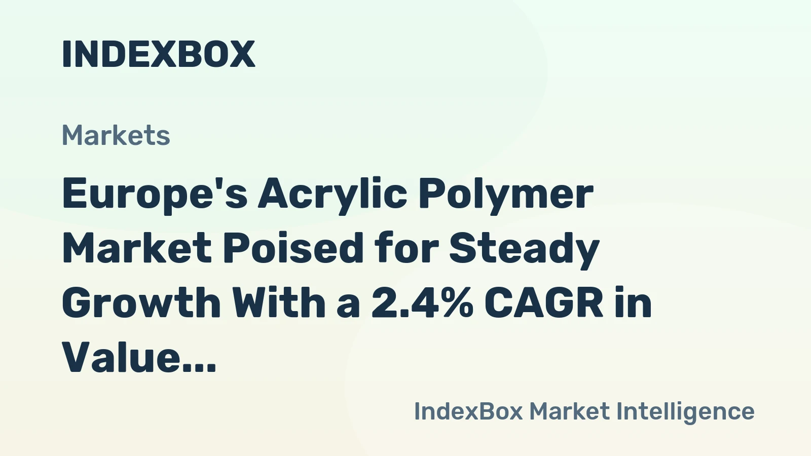 Europe's Acrylic Polymer Market Poised for Steady Growth With a 2.4% CAGR in Value Through 2035