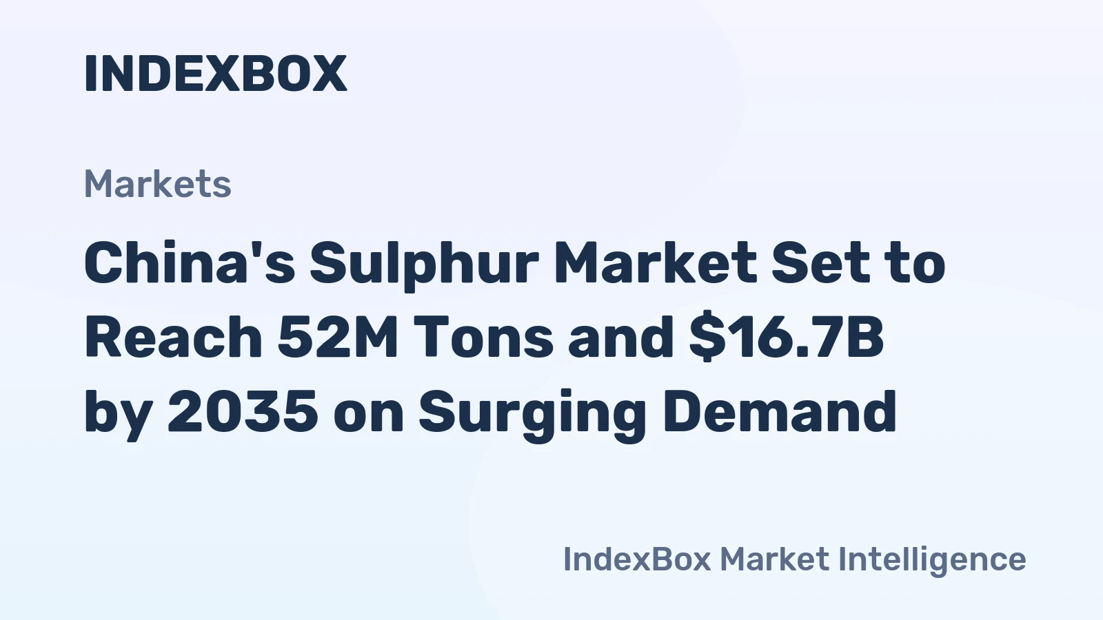 China's Sulphur Market Set to Reach 52M Tons and $16.7B by 2035 on Surging Demand