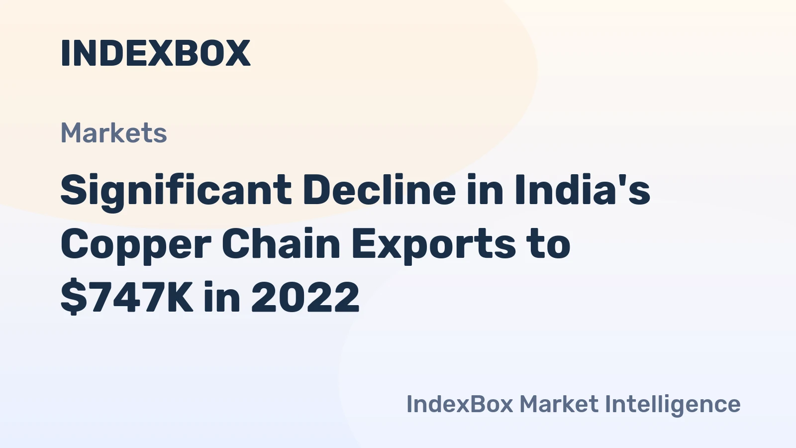 Significant Decline in India's Copper Chain Exports to $747K in 2022