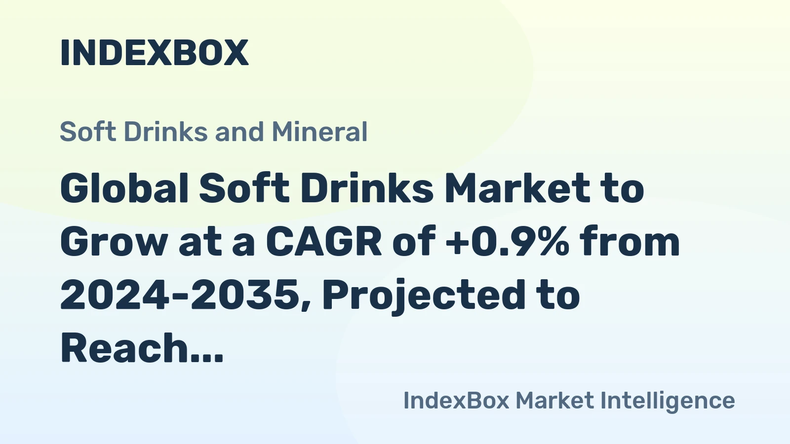 Global Soft Drinks Market to Grow at a CAGR of +0.9% from 2024-2035, Projected to Reach 702B Litres by 2035