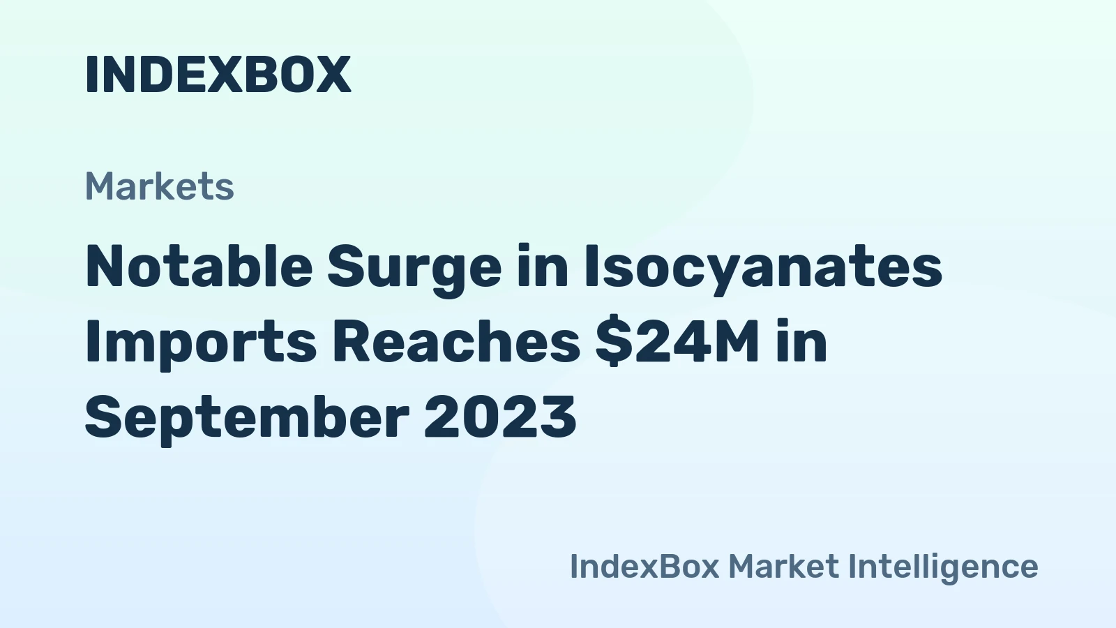 Notable Surge in Isocyanates Imports Reaches $24M in September 2023