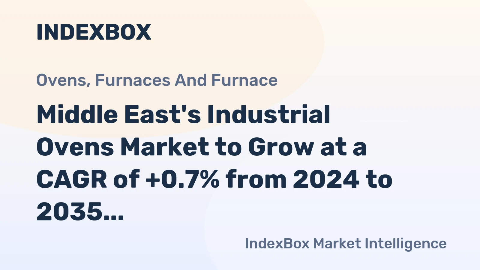 Middle East's Industrial Ovens Market to Grow at a CAGR of +0.7% from 2024 to 2035