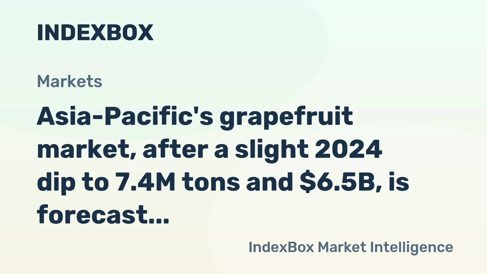Asia-Pacific's grapefruit market, after a slight 2024 dip to 7.4M tons and $6.5B, is forecast to grow to 8.7M tons and $8.2B by 2035.