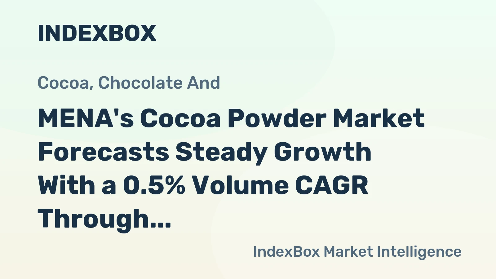 MENA's Cocoa Powder Market Forecasts Steady Growth With a 0.5% Volume CAGR Through 2035