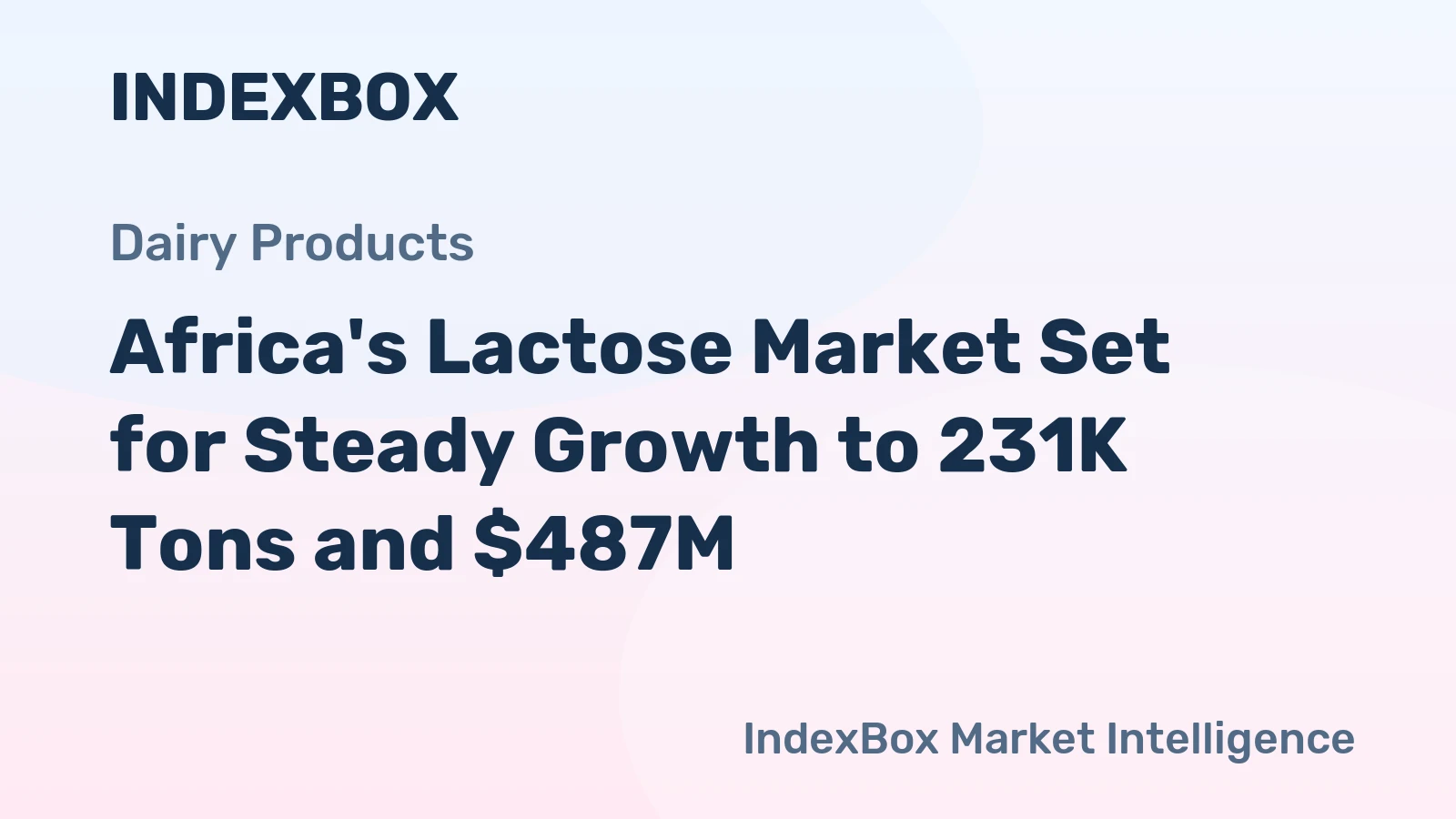 Africa's Lactose Market Set for Steady Growth to 231K Tons and $487M