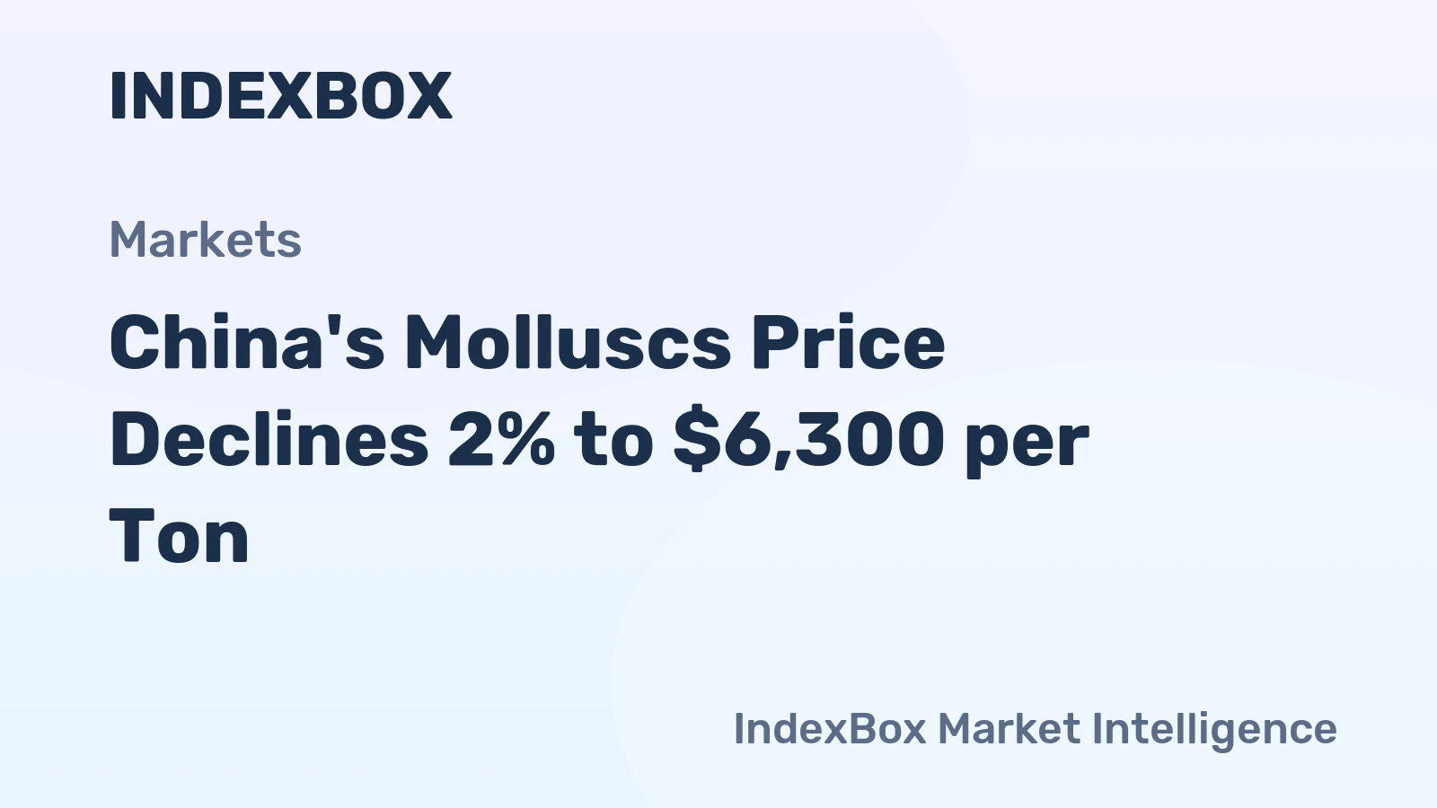 China's Molluscs Price Declines 2% to $6,300 per Ton