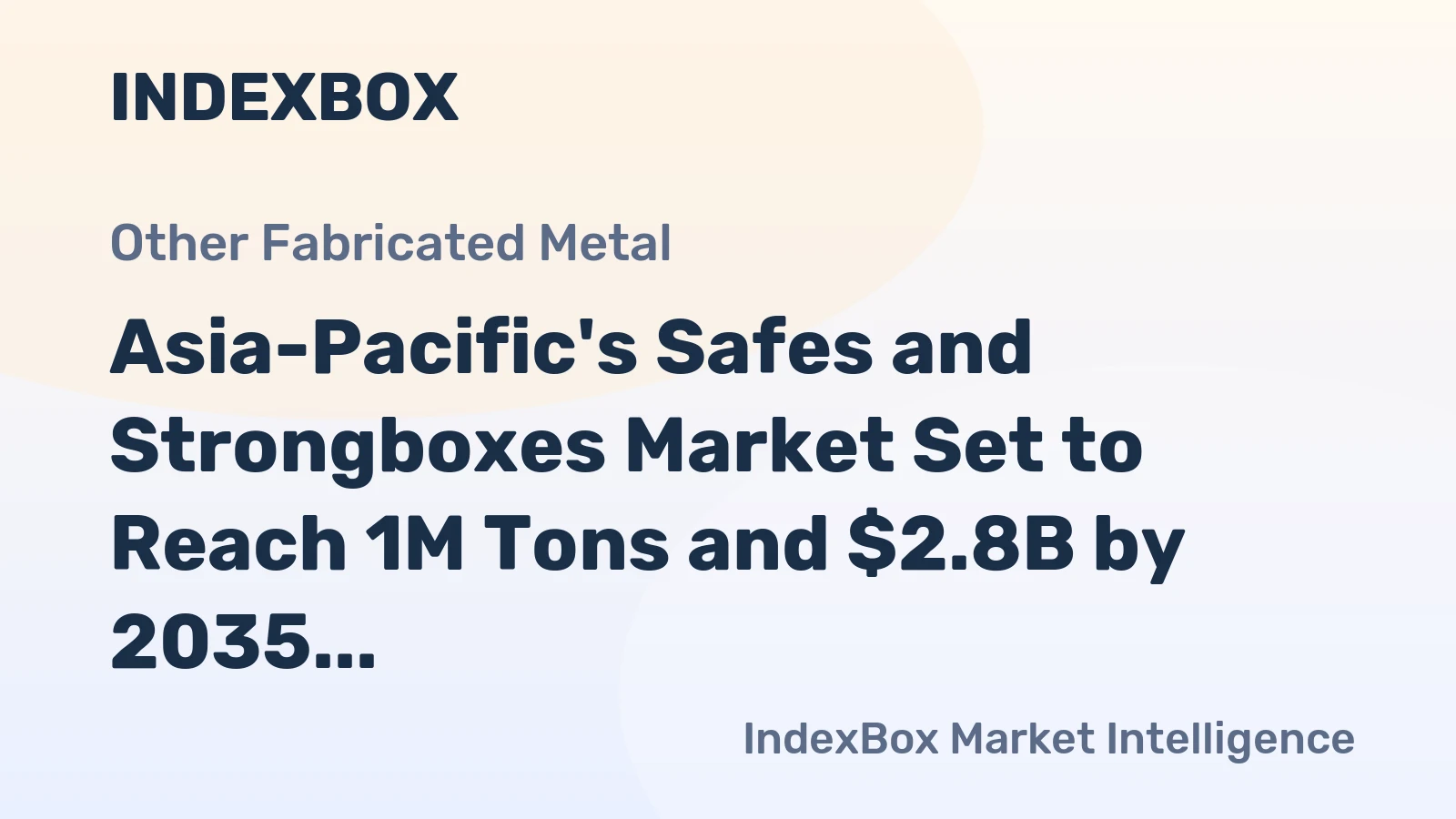 Asia-Pacific's Safes and Strongboxes Market Set to Reach 1M Tons and $2.8B by 2035