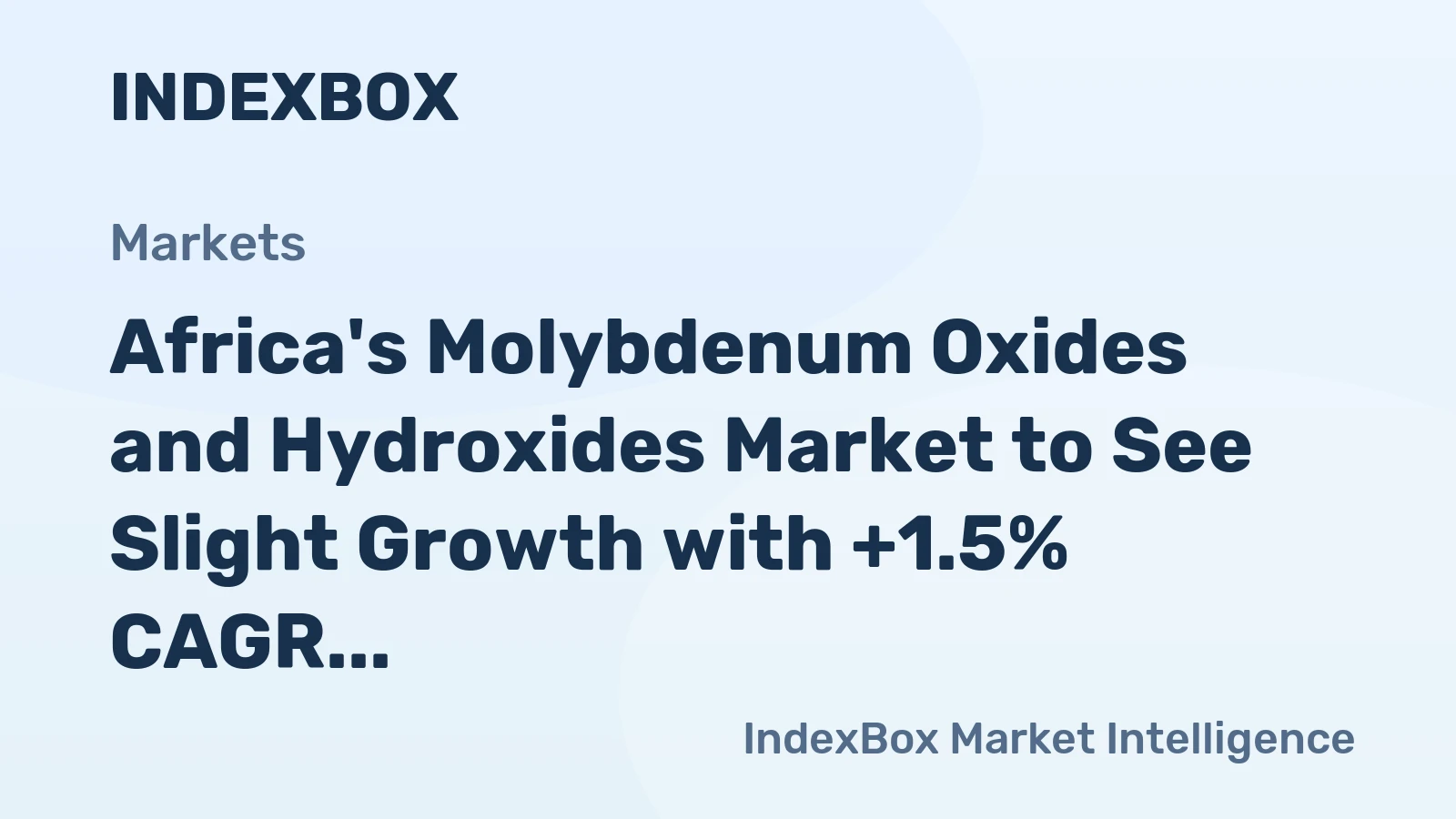 Africa's Molybdenum Oxides and Hydroxides Market to See Slight Growth with +1.5% CAGR