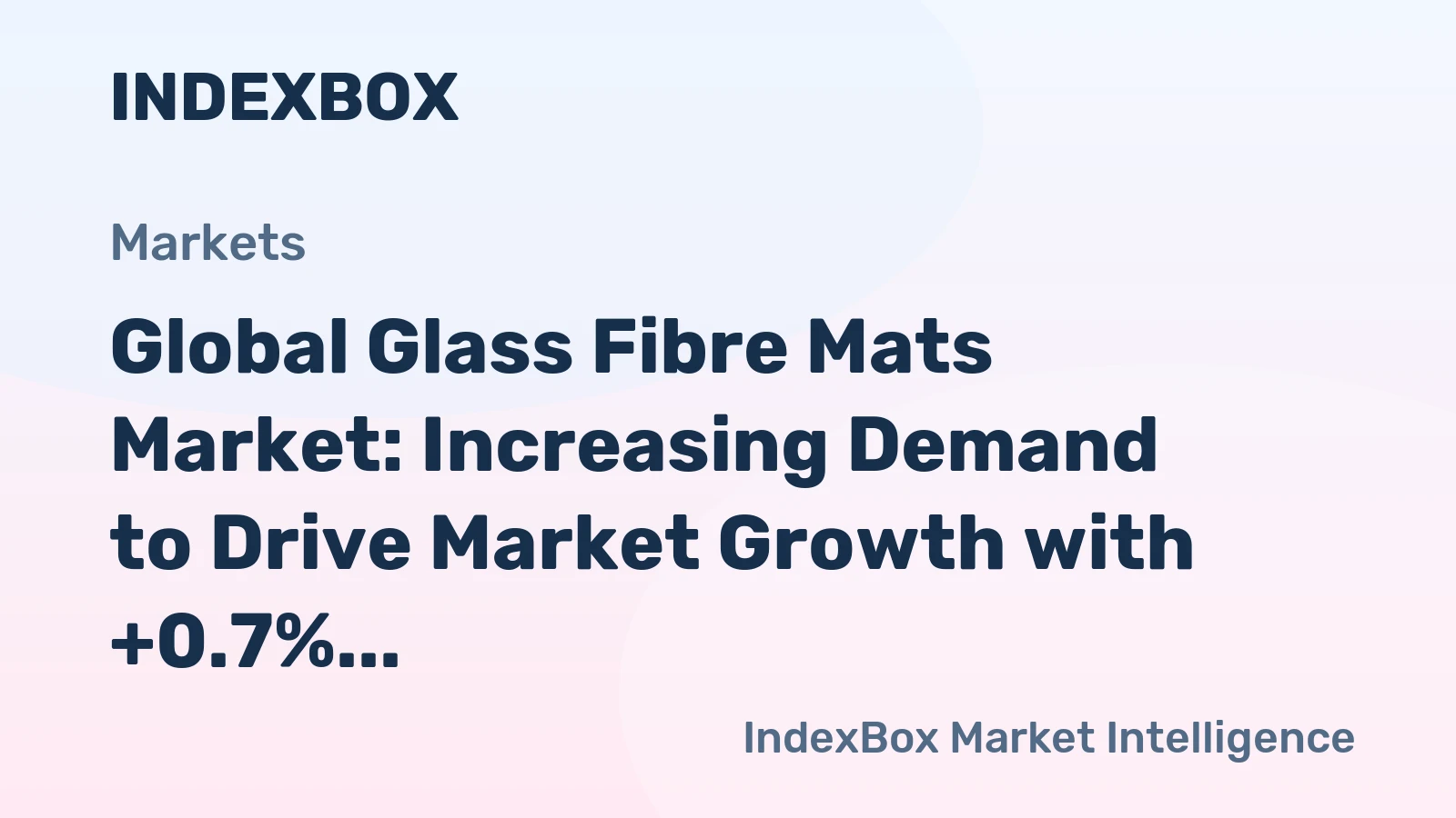 Global Glass Fibre Mats Market: Increasing Demand to Drive Market Growth with +0.7% CAGR