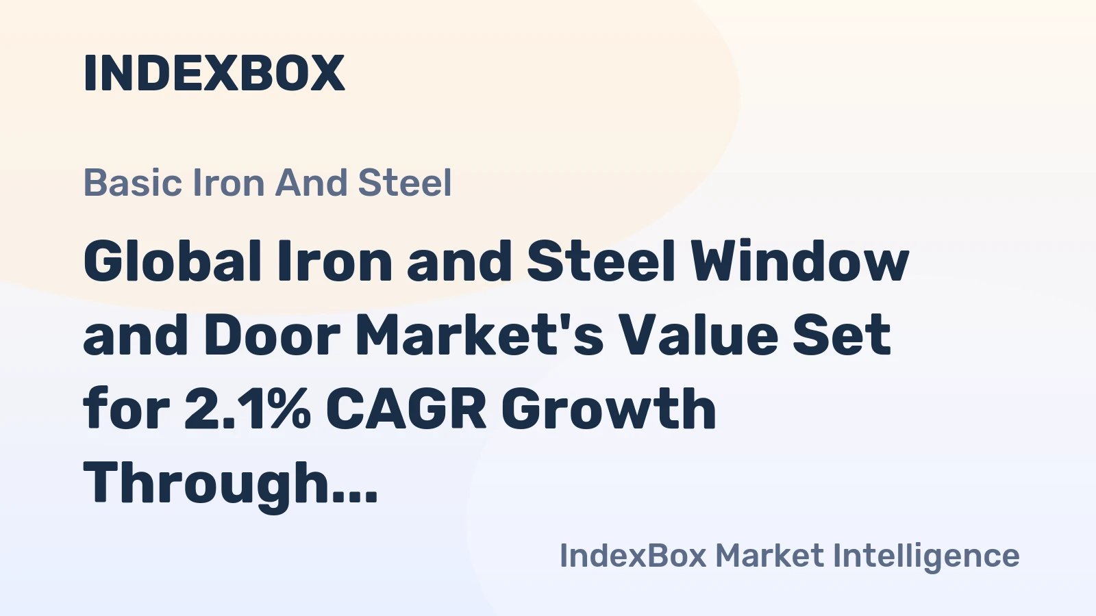 Global Iron and Steel Window and Door Market's Value Set for 2.1% CAGR Growth Through 2035