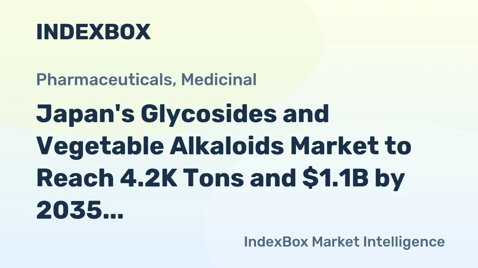 Japan's Glycosides and Vegetable Alkaloids Market to Reach 4.2K Tons and $1.1B by 2035