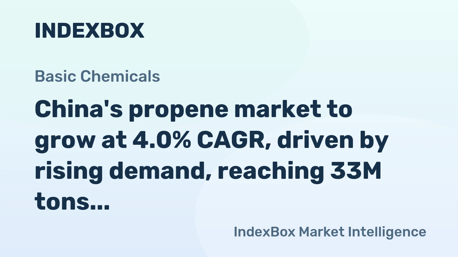 China's propene market to grow at 4.0% CAGR, driven by rising demand, reaching 33M tons by 2035.