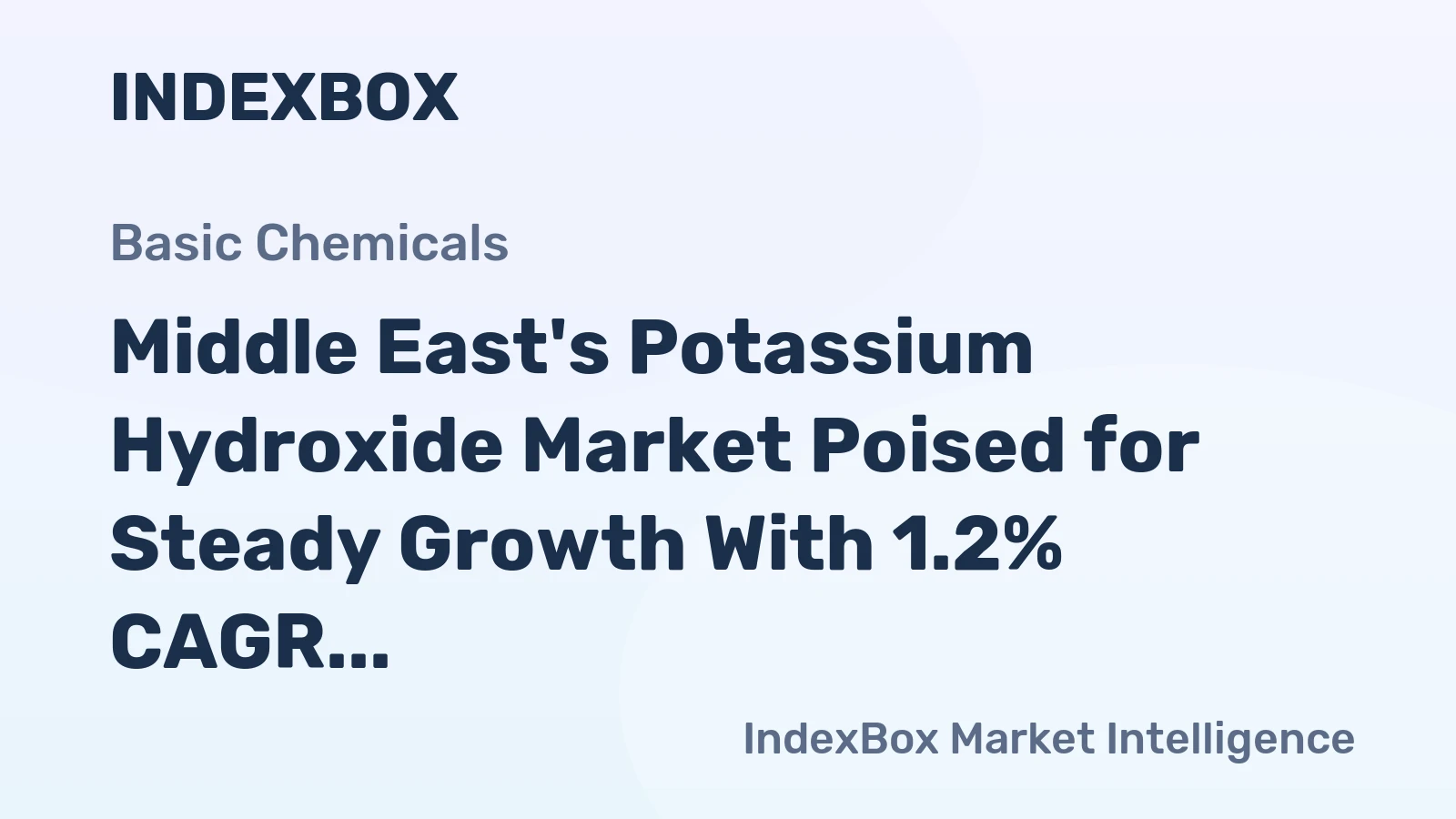 Middle East's Potassium Hydroxide Market Poised for Steady Growth With 1.2% CAGR Through 2035