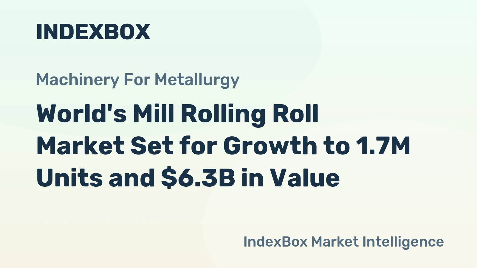 World's Mill Rolling Roll Market Set for Growth to 1.7M Units and $6.3B in Value