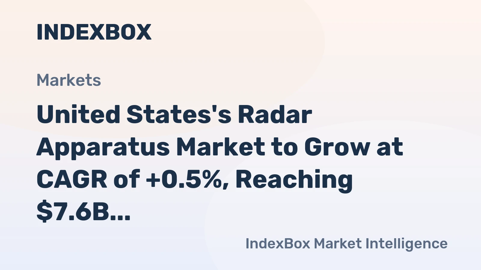United States's Radar Apparatus Market to Grow at CAGR of +0.5%, Reaching $7.6B by 2035
