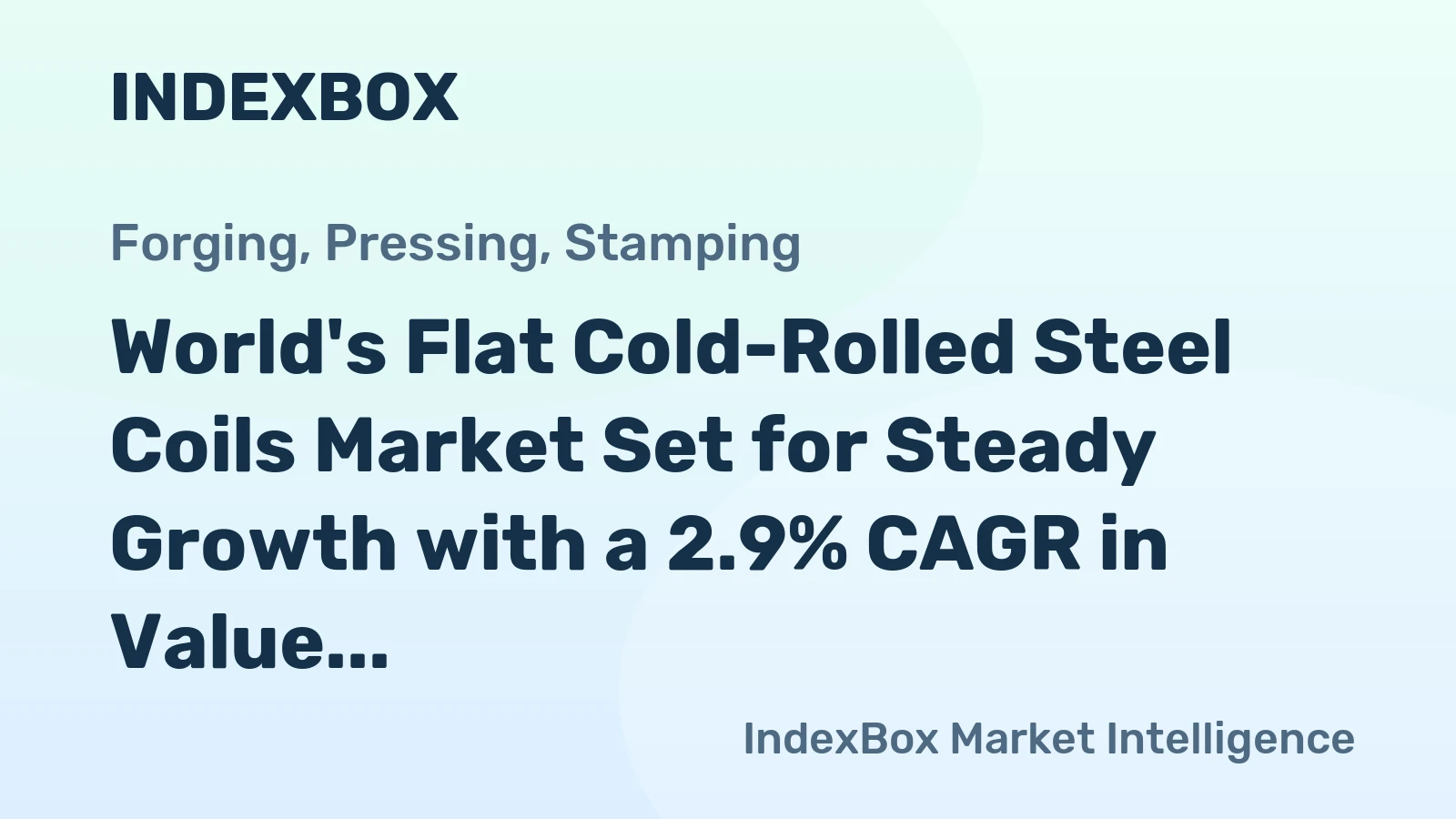 World's Flat Cold-Rolled Steel Coils Market Set for Steady Growth with a 2.9% CAGR in Value