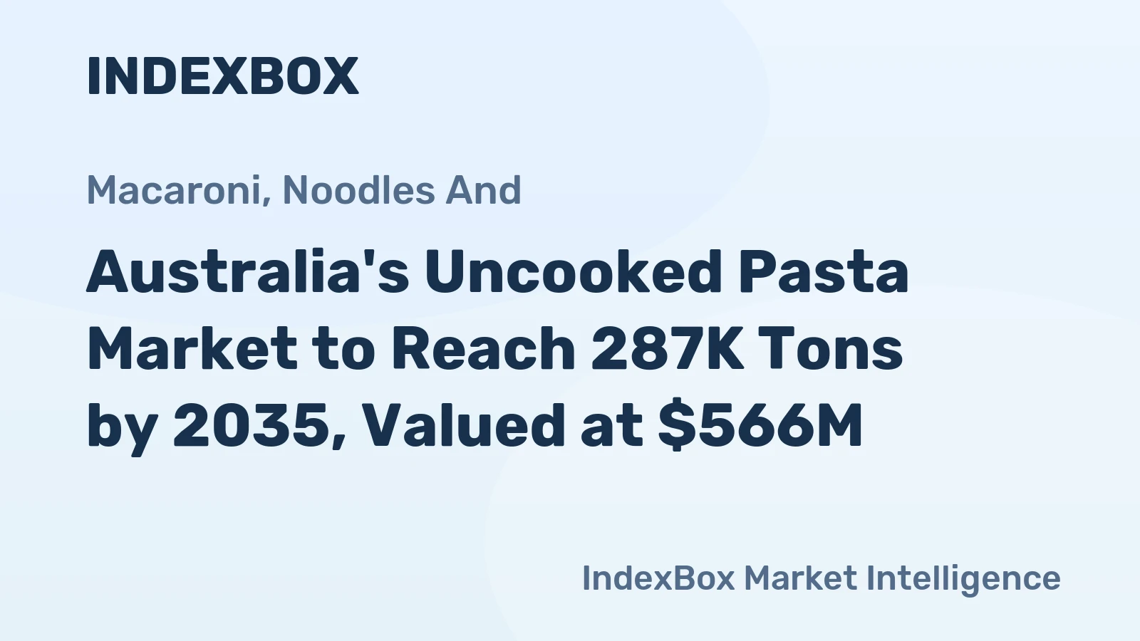Australia's Uncooked Pasta Market to Reach 287K Tons by 2035, Valued at $566M
