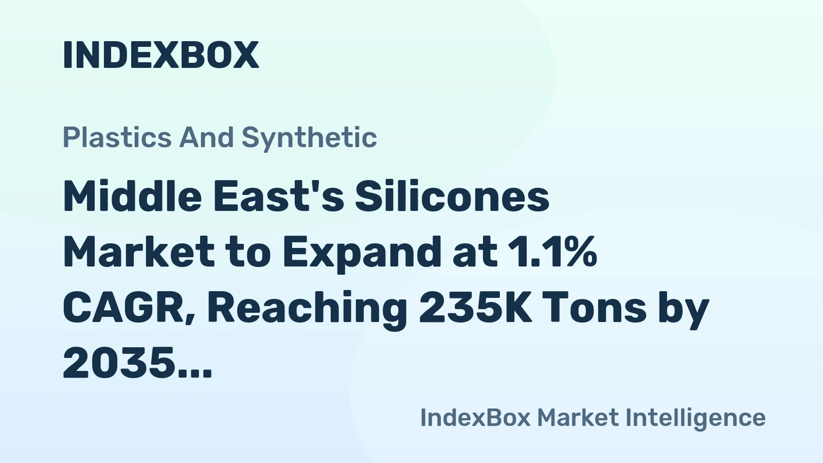 Middle East's Silicones Market to Expand at 1.1% CAGR, Reaching 235K Tons by 2035