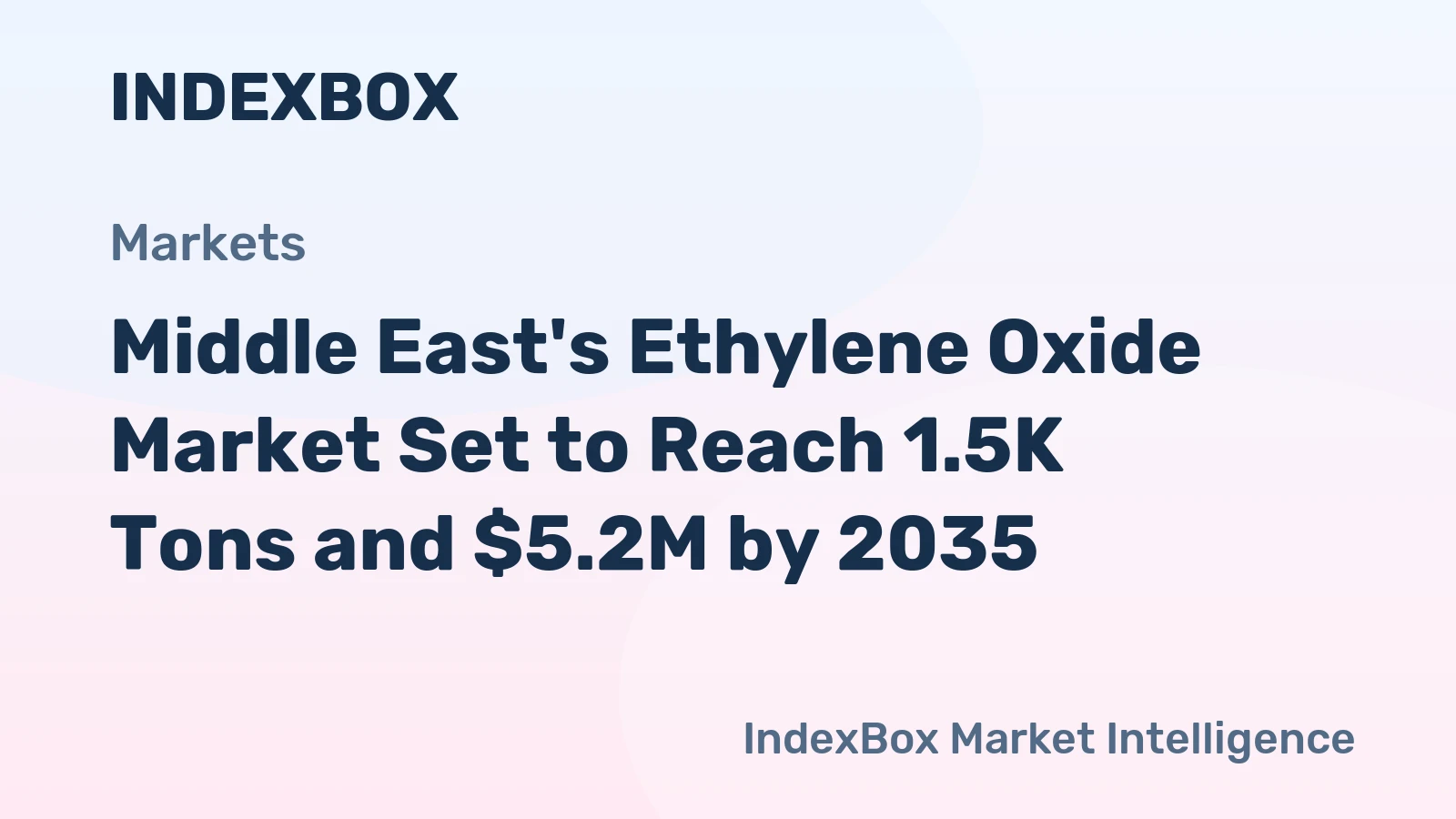 Middle East's Ethylene Oxide Market Set to Reach 1.5K Tons and $5.2M by 2035
