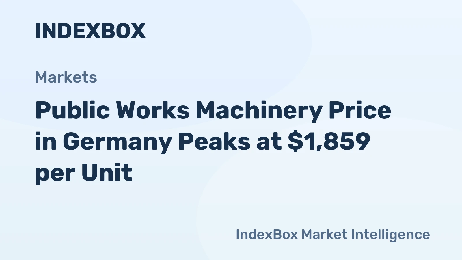 Public Works Machinery Price in Germany Peaks at $1,859 per Unit