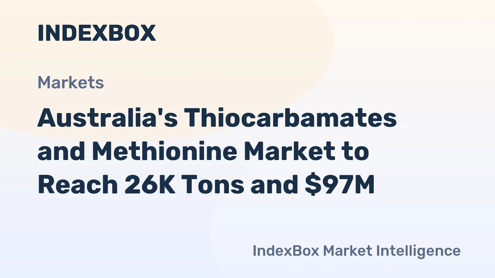 Australia's Thiocarbamates and Methionine Market to Reach 26K Tons and $97M