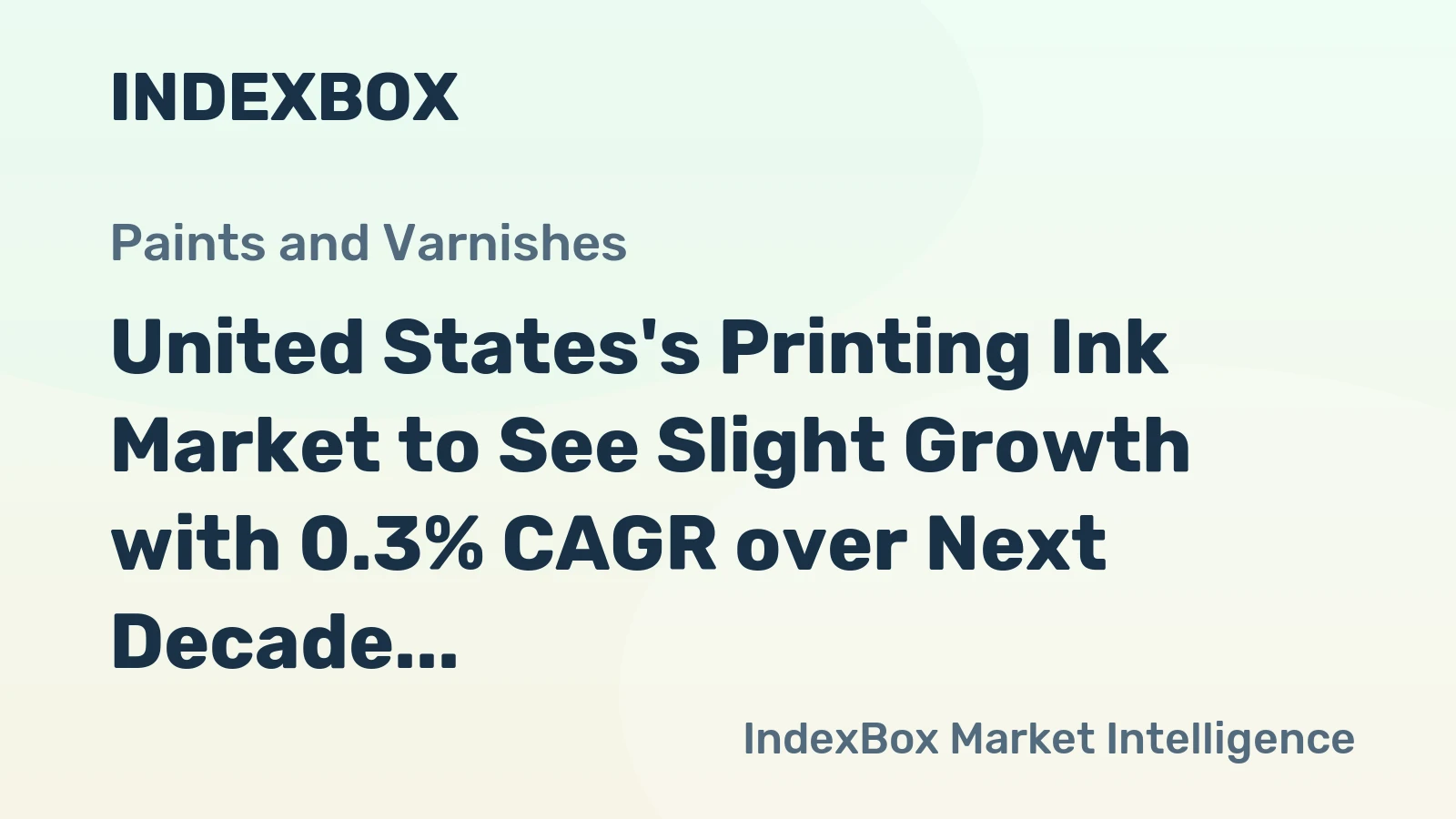 United States's Printing Ink Market to See Slight Growth with 0.3% CAGR over Next Decade