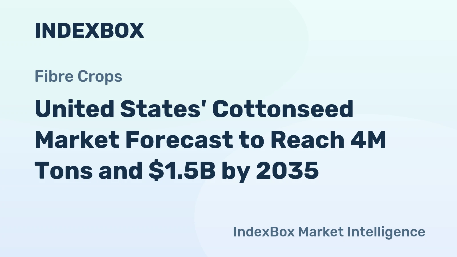 United States' Cottonseed Market Forecast to Reach 4M Tons and $1.5B by 2035