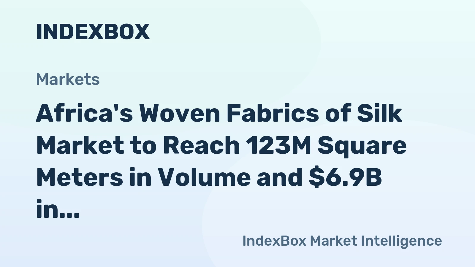 Africa's Woven Fabrics of Silk Market to Reach 123M Square Meters in Volume and $6.9B in Value by 2035