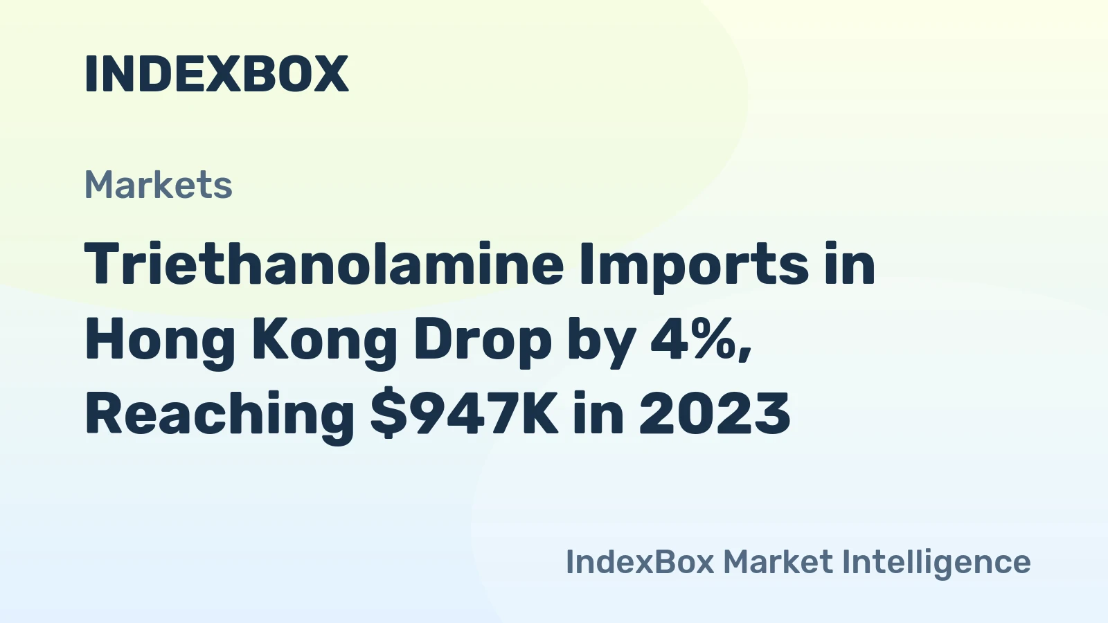 Triethanolamine Imports in Hong Kong Drop by 4%, Reaching $947K in 2023