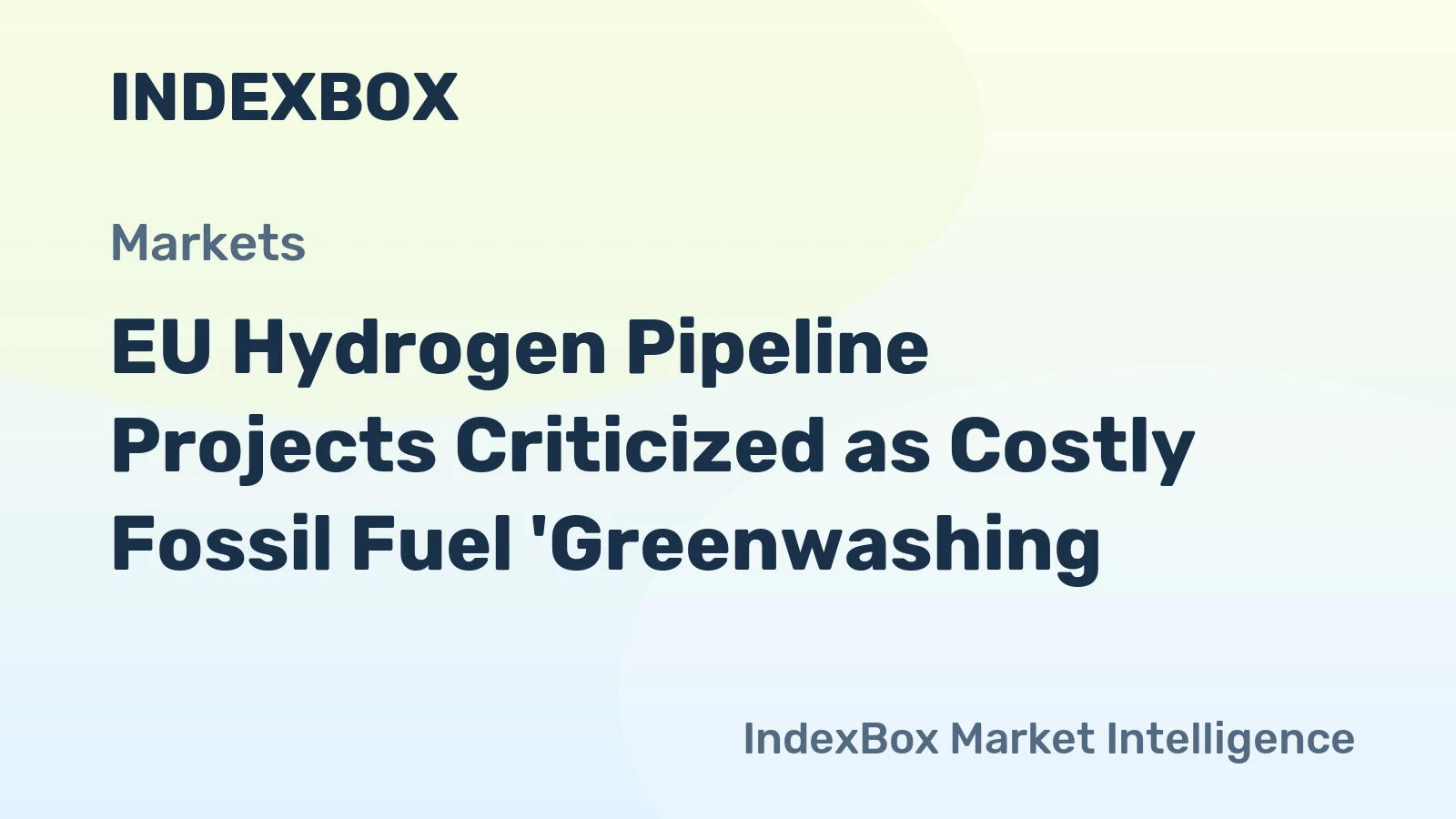 EU Hydrogen Pipeline Projects Criticized as Costly Fossil Fuel 'Greenwashing'