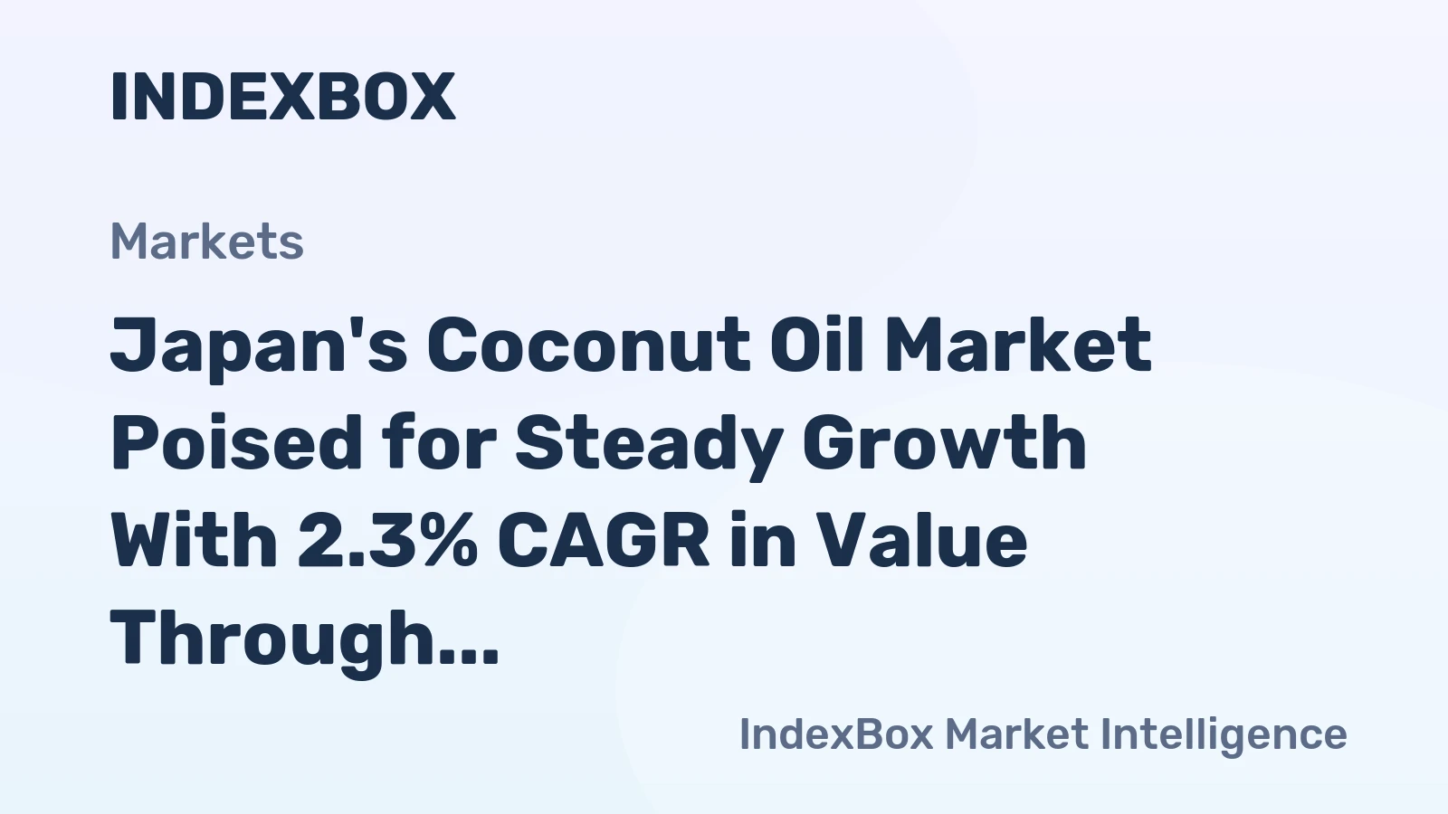 Japan's Coconut Oil Market Poised for Steady Growth With 2.3% CAGR in Value Through 2035
