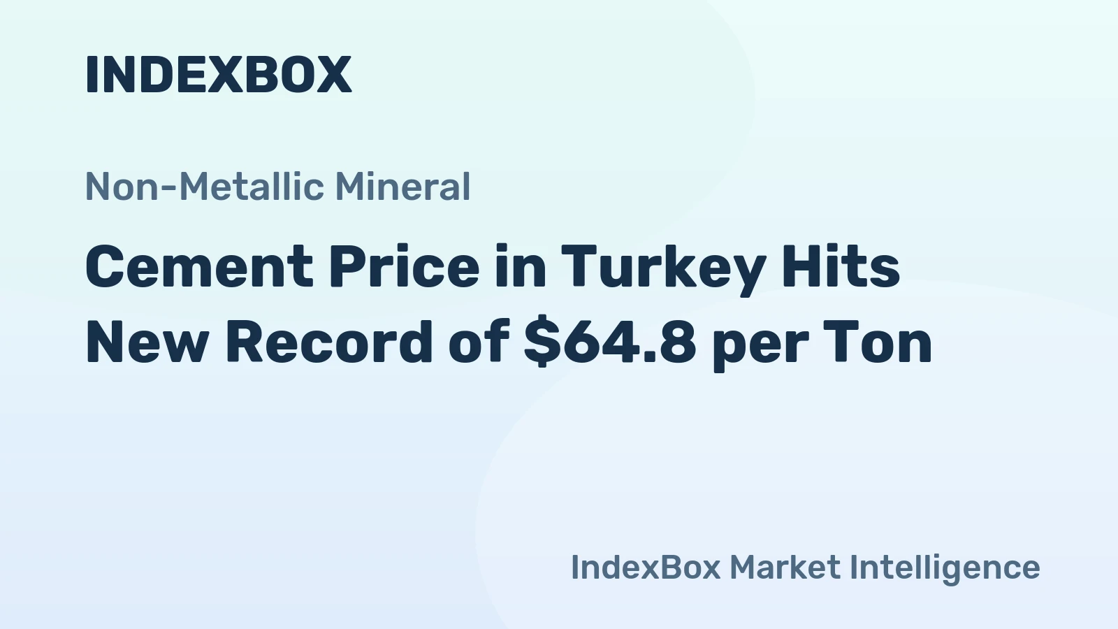 Cement Price in Turkey Hits New Record of $64.8 per Ton