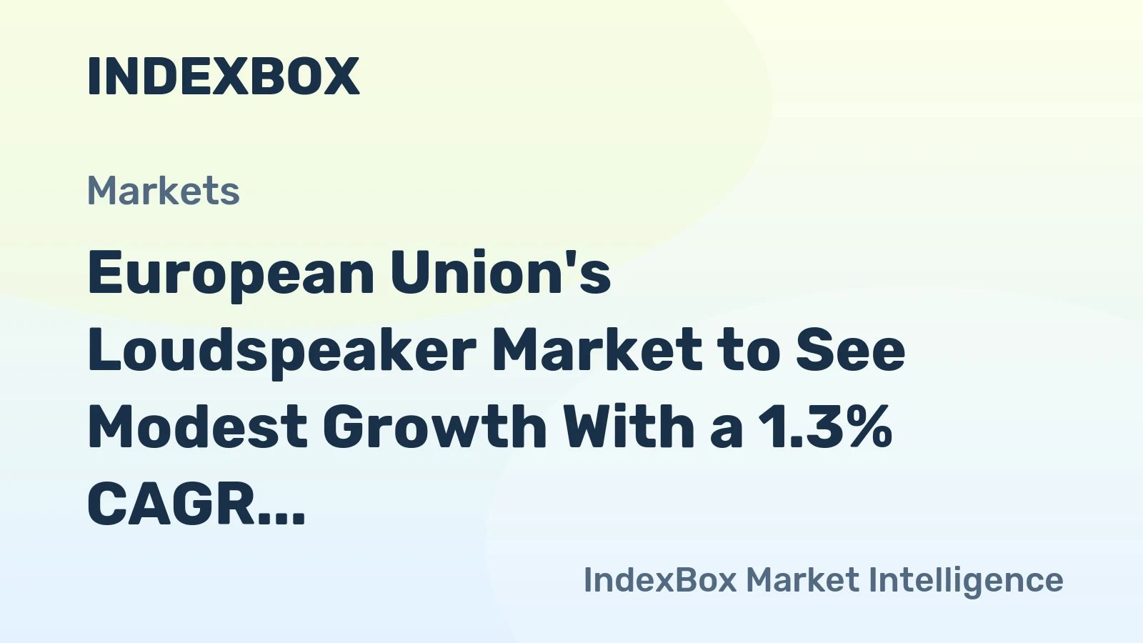 European Union's Loudspeaker Market to See Modest Growth With a 1.3% CAGR in Volume Through 2035