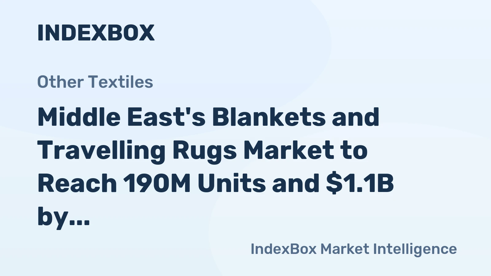 Middle East's Blankets and Travelling Rugs Market to Reach 190M Units and $1.1B by 2035