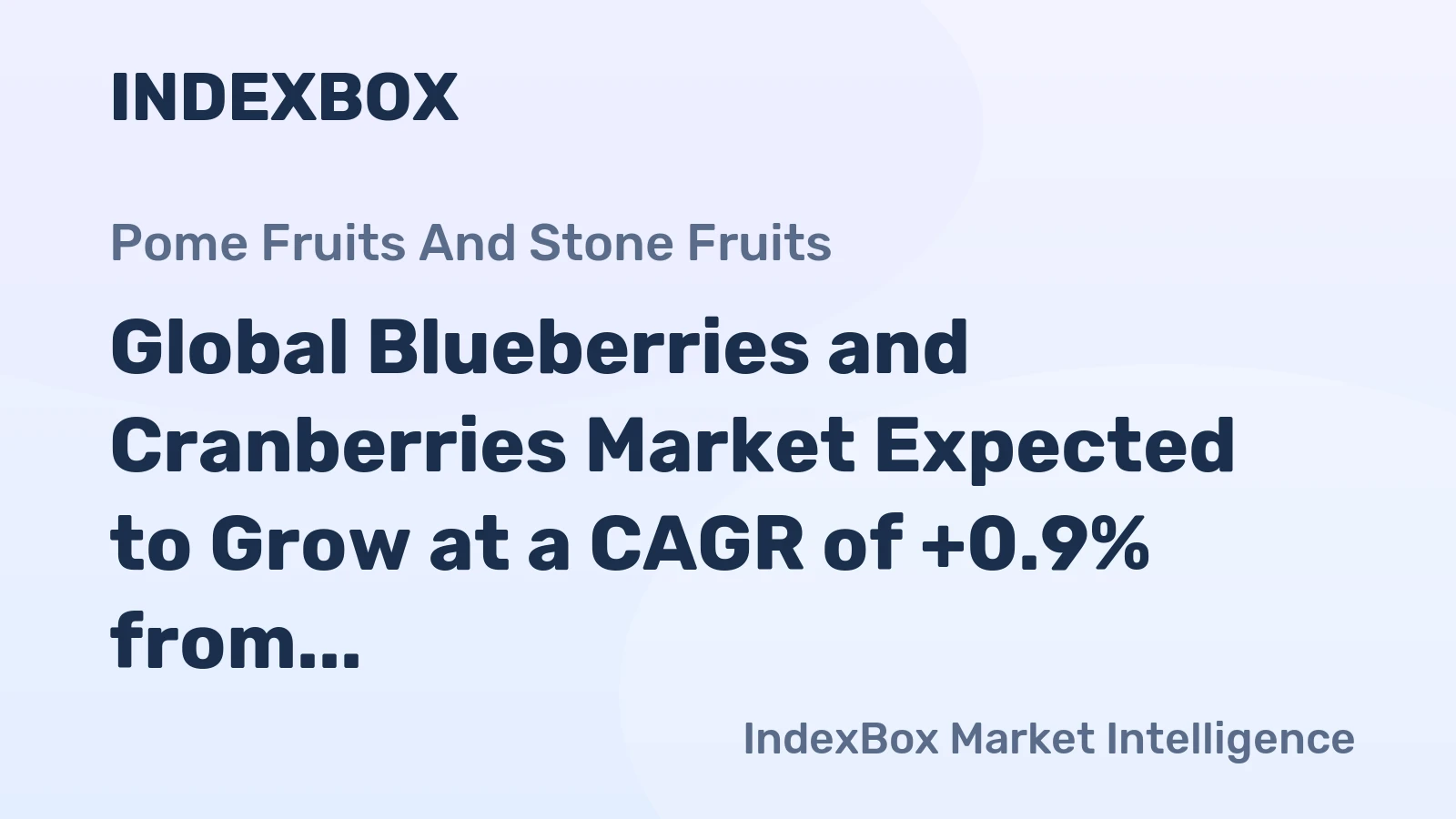 Global Blueberries and Cranberries Market Expected to Grow at a CAGR of +0.9% from 2024 to 2035