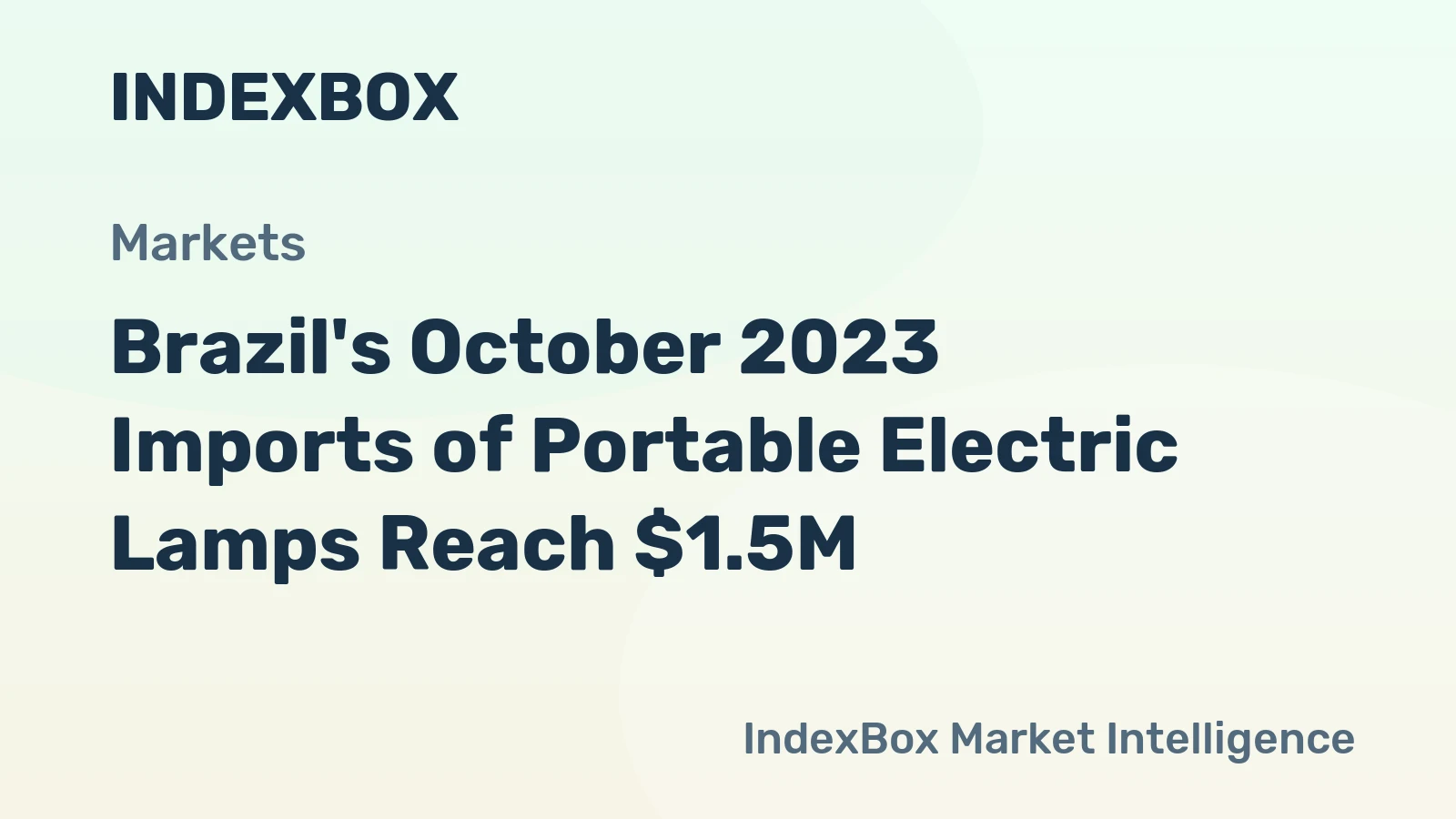 Brazil's October 2023 Imports of Portable Electric Lamps Reach $1.5M