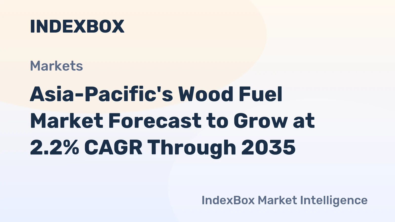 Asia-Pacific's Wood Fuel Market Forecast to Grow at 2.2% CAGR Through 2035