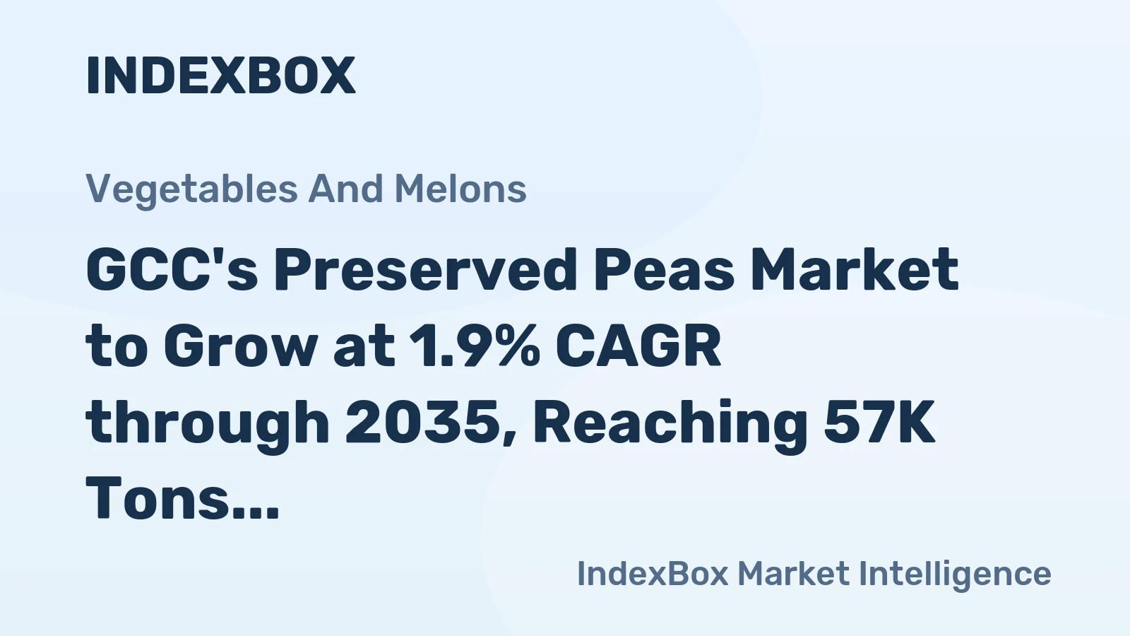 GCC's Preserved Peas Market to Grow at 1.9% CAGR through 2035, Reaching 57K Tons