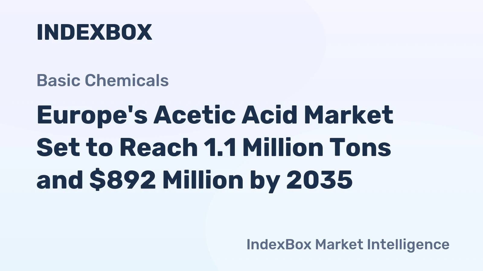 Europe's Acetic Acid Market Set to Reach 1.1 Million Tons and $892 Million by 2035