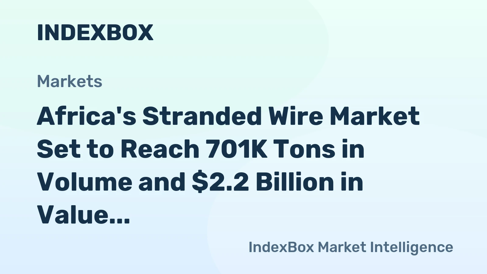Africa's Stranded Wire Market Set to Reach 701K Tons in Volume and $2.2 Billion in Value