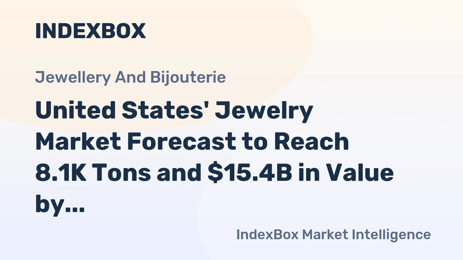 United States' Jewelry Market Forecast to Reach 8.1K Tons and $15.4B in Value by 2035